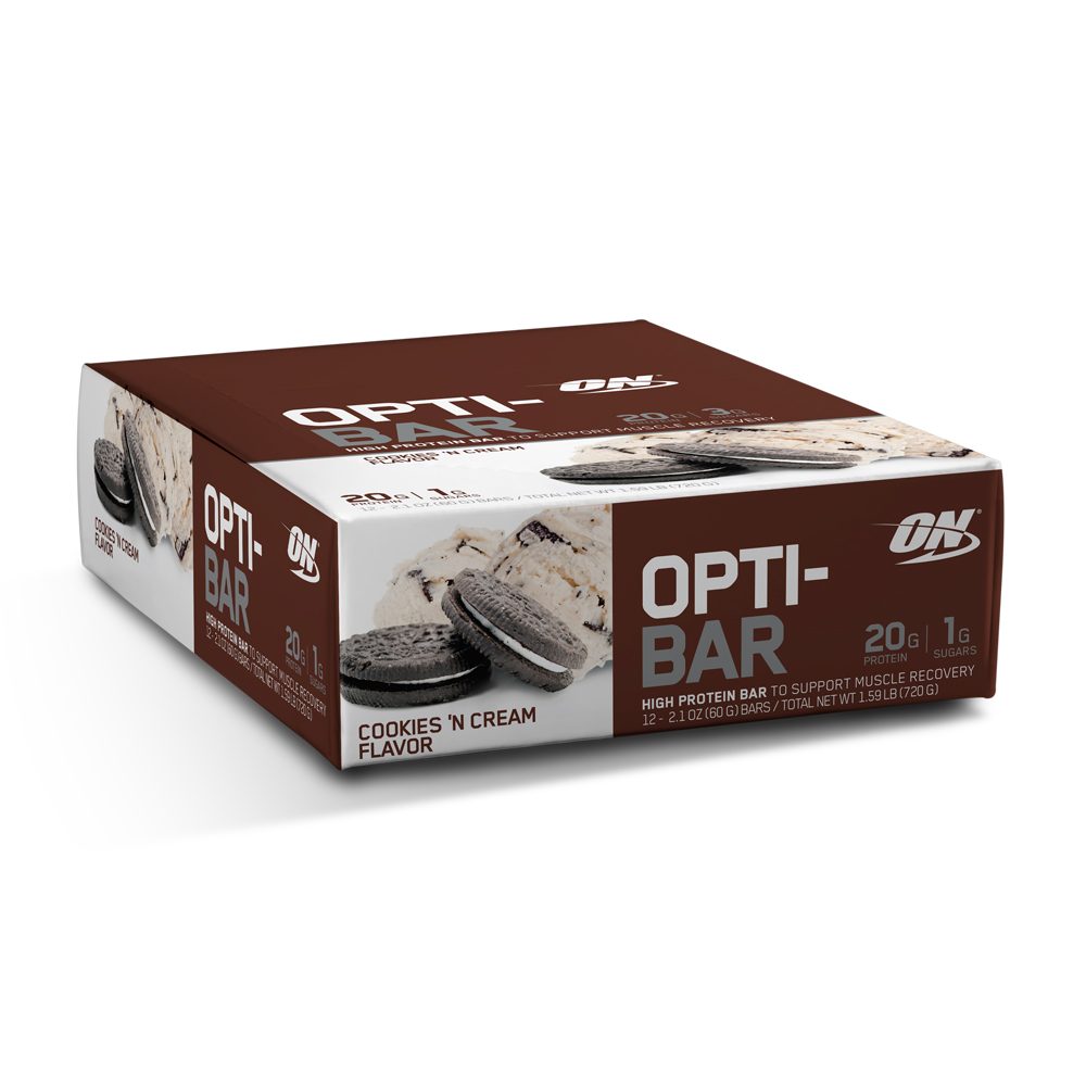 Optimum Nutrition- Opti-Bar Cookies & Cream – Elite Nutritional Products