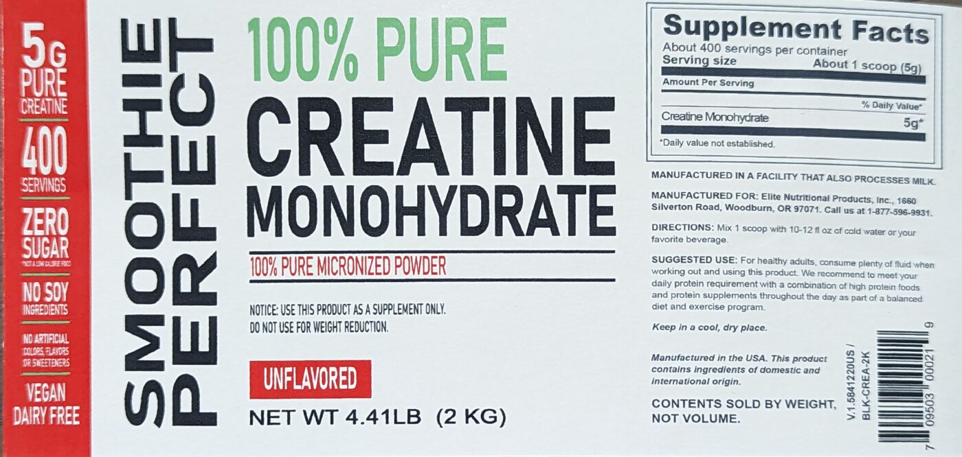 Smoothie Perfect- Micronized Creatine Monohydrate 2K/400srv – Elite ...
